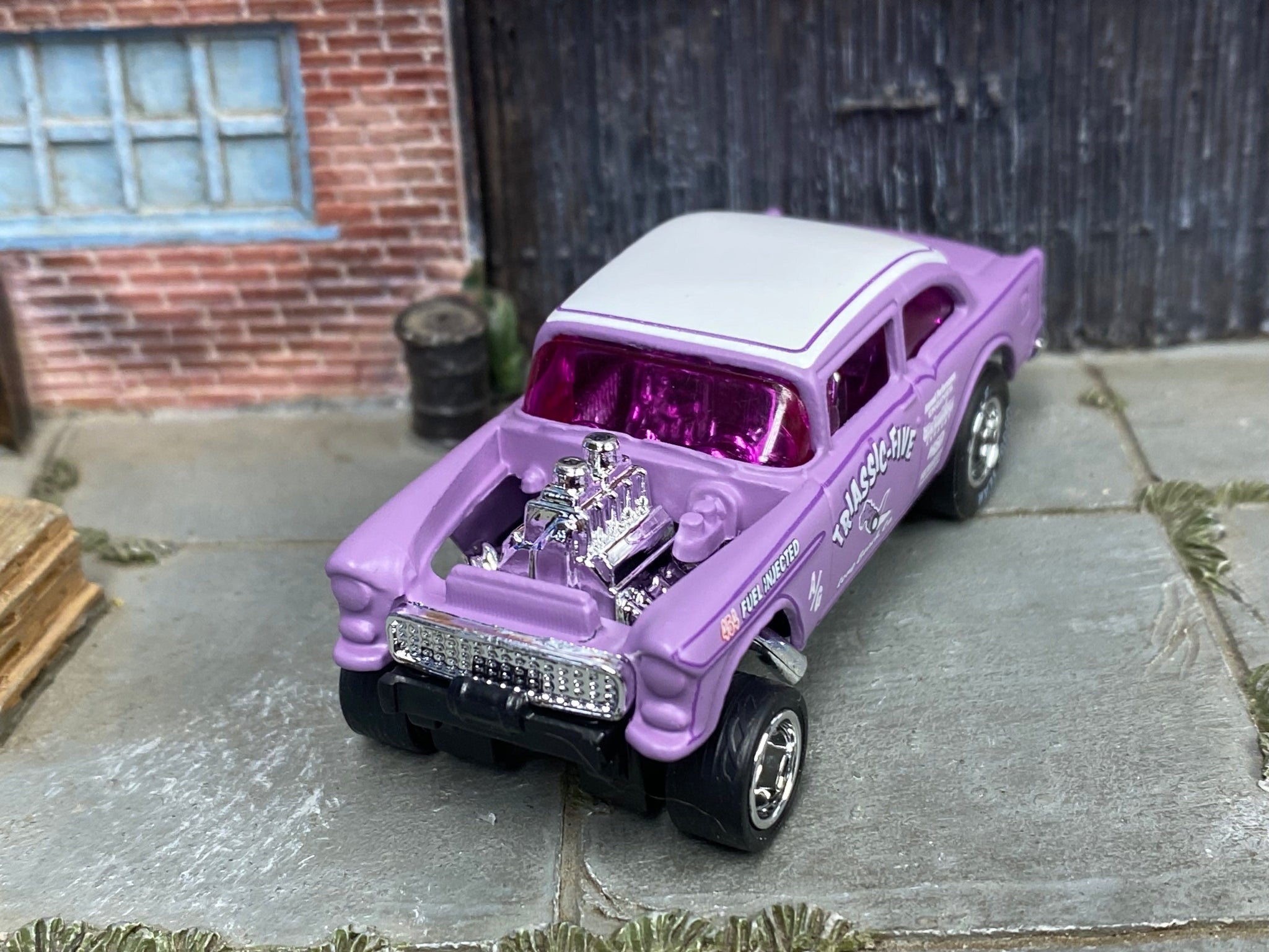 Custom Hot Wheels - 1955 Chevy Gasser - Purple and White Triassic-Five ...