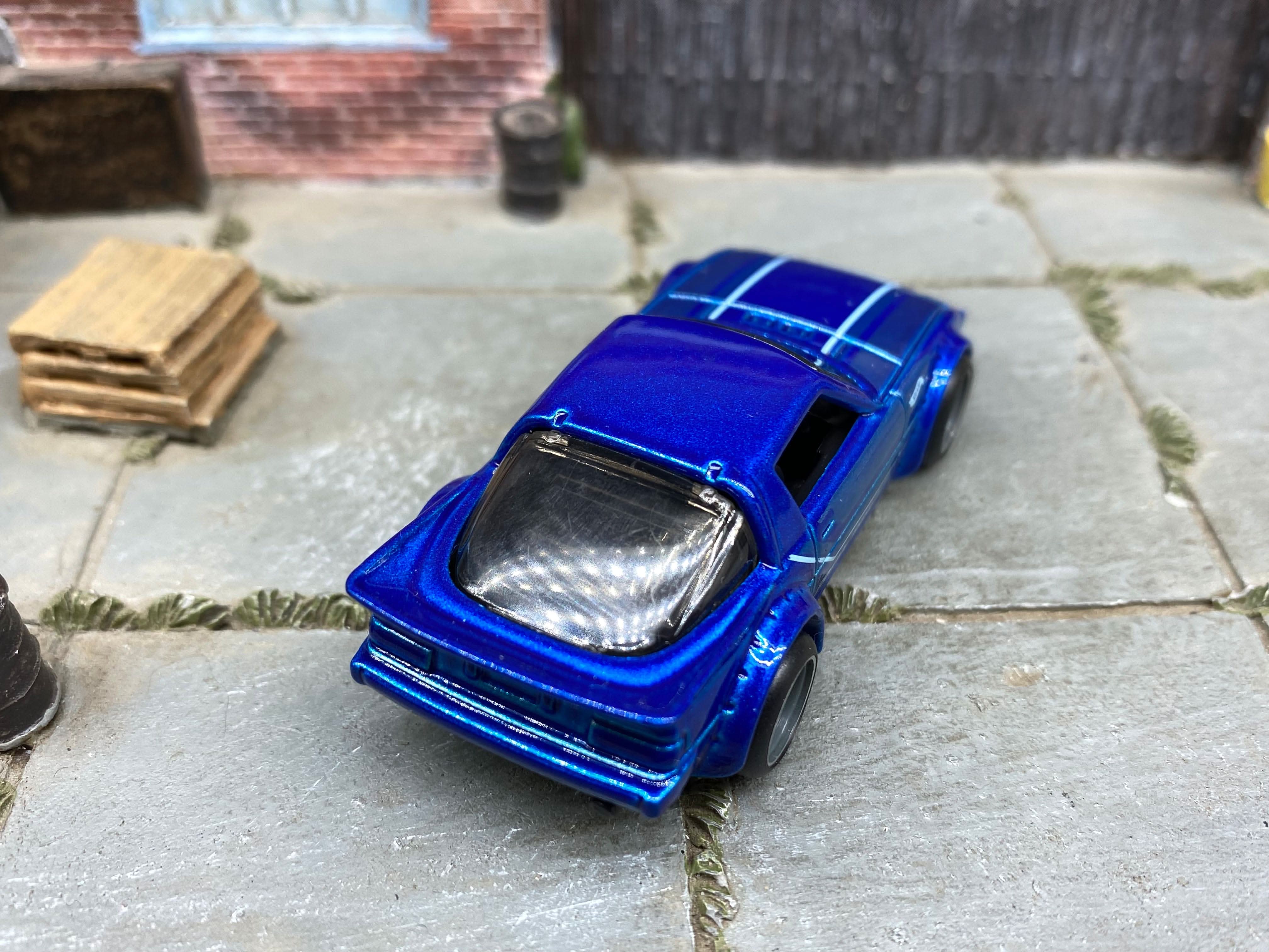 Custom Hot Wheels - Mazda RX-7 - Blue Greddy - Gray and Chrome 4 Spoke ...